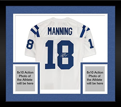 Framed Peyton Manning Indianapolis Colts Autographed Mitchell & Ness 2006 Super Bowl Patch White Authentic Jersey - Autographed NFL Jerseys