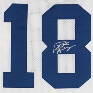 Framed Peyton Manning Indianapolis Colts Autographed Mitchell & Ness 2006 Super Bowl Patch White Authentic Jersey - Autographed NFL Jerseys