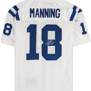 Framed Peyton Manning Indianapolis Colts Autographed Mitchell & Ness 2006 Super Bowl Patch White Authentic Jersey - Autographed NFL Jerseys