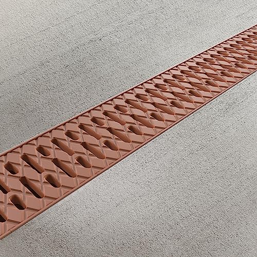 Vodaland - 4 Inch Trench Drain System with Grate - Terracotta - Easy 2 (1)