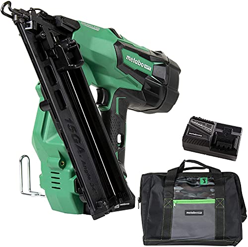 Metabo HPT 18V MultiVolt™ Cordless Angled Finish Nailer Kit | Accepts Nails 1-1/4-Inch up to 2-1/2-Inch | 15 Gauge | Lifetime Tool Warranty | NT1865DMAS