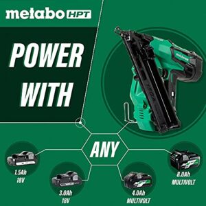 Metabo HPT 18V MultiVolt™ Cordless Angled Finish Nailer Kit | Accepts Nails 1-1/4-Inch up to 2-1/2-Inch | 15 Gauge | Lifetime Tool Warranty | NT1865DMAS