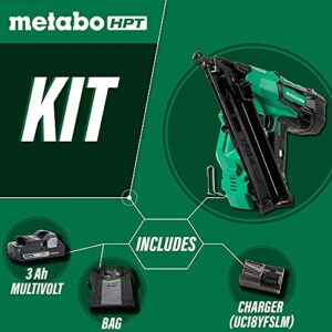 Metabo HPT 18V MultiVolt™ Cordless Angled Finish Nailer Kit | Accepts Nails 1-1/4-Inch up to 2-1/2-Inch | 15 Gauge | Lifetime Tool Warranty | NT1865DMAS