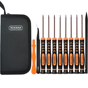 teckman 11 in 1 torx screwdriver set with t3 t4 t5 t6 t7 t8 t9 t10 security torx screwdriver & tweezer,magnetic screwdrivers precision repair kit for xbox,ps4,macbook,computer,ring doorbell & knife