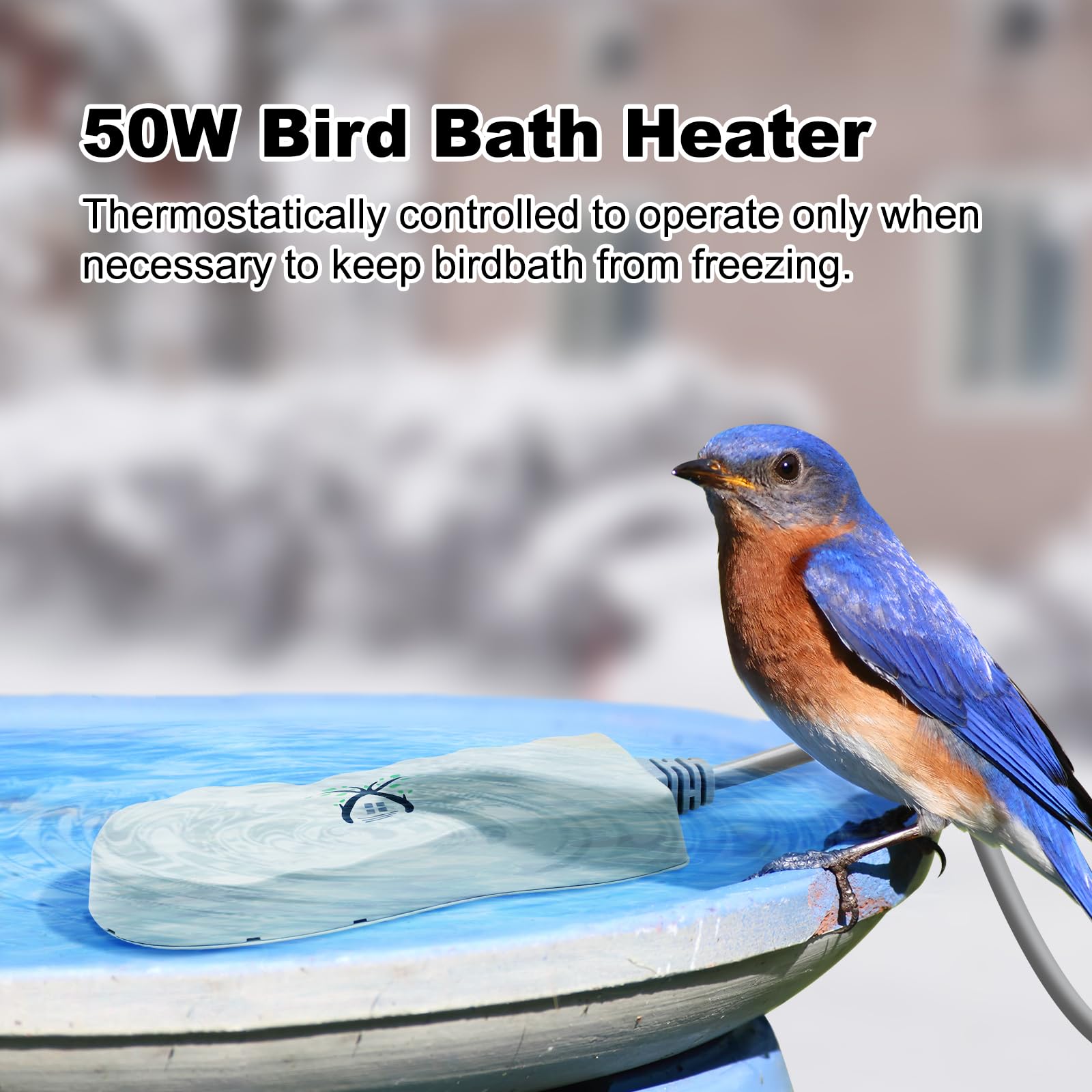 GESAIL Bird Bath Heater for Outdoors in Winter, Birdbaths Deicer with Thermostatically Controlled, Made of Heavy Duty Premium Cast Aluminum, Perfect for Patio Yard and Lawn Cream