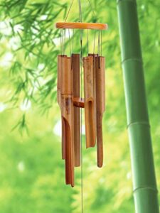 afirst wooden wind chimes outdoor, bamboo wind chimes with amazing deep tone for patio garden home décor, natural beautiful sound