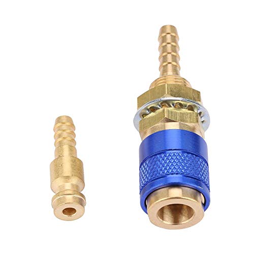 M6 Quick Connector Set, Quick Water Cooled Gas Adapter Fitting Hose for MIG TIG Welder Torch Fitting for Welding Torch (Blue)