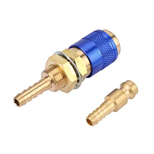 M6 Quick Connector Set, Quick Water Cooled Gas Adapter Fitting Hose for MIG TIG Welder Torch Fitting for Welding Torch (Blue)