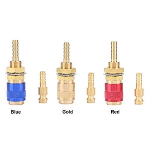 M6 Quick Connector Set, Quick Water Cooled Gas Adapter Fitting Hose for MIG TIG Welder Torch Fitting for Welding Torch (Blue)