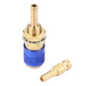 M6 Quick Connector Set, Quick Water Cooled Gas Adapter Fitting Hose for MIG TIG Welder Torch Fitting for Welding Torch (Blue)