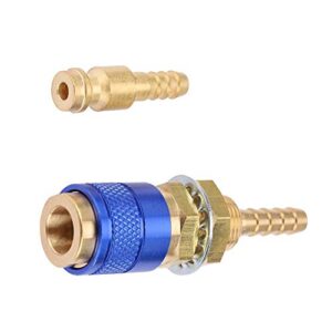 M6 Quick Connector Set, Quick Water Cooled Gas Adapter Fitting Hose for MIG TIG Welder Torch Fitting for Welding Torch (Blue)