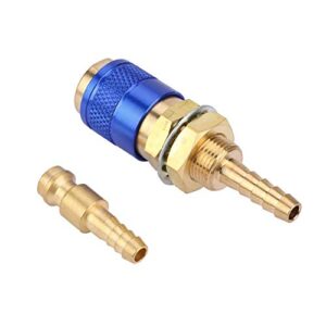 M6 Quick Connector Set, Quick Water Cooled Gas Adapter Fitting Hose for MIG TIG Welder Torch Fitting for Welding Torch (Blue)