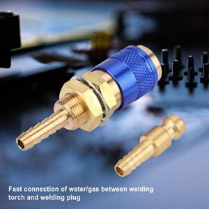 M6 Quick Connector Set, Quick Water Cooled Gas Adapter Fitting Hose for MIG TIG Welder Torch Fitting for Welding Torch (Blue)