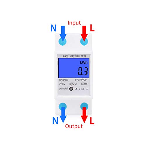 Single Phase Energy Meter Electric Meter 110-130V LCD KWH Electric Meter 5-32A 60Hz Single Phase DIN-Rail KWH Meter Power Meter Backlight Energy Meter