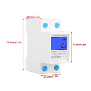 Single Phase Energy Meter Electric Meter 110-130V LCD KWH Electric Meter 5-32A 60Hz Single Phase DIN-Rail KWH Meter Power Meter Backlight Energy Meter