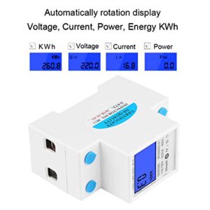 Single Phase Energy Meter Electric Meter 110-130V LCD KWH Electric Meter 5-32A 60Hz Single Phase DIN-Rail KWH Meter Power Meter Backlight Energy Meter