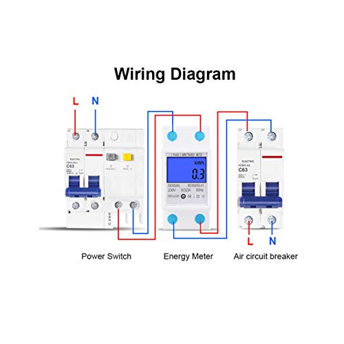 Single Phase Energy Meter Electric Meter 110-130V LCD KWH Electric Meter 5-32A 60Hz Single Phase DIN-Rail KWH Meter Power Meter Backlight Energy Meter