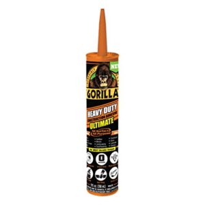 gorilla heavy duty ultimate construction adhesive, 9 ounce cartridge, white, (pack of 1)