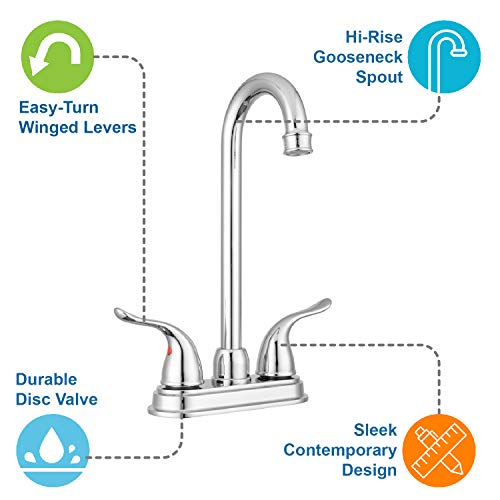 Pacific Bay Treviso High-Rise Bar/Galley Swivel Faucet - 2-Handle (Chrome)