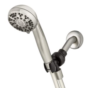 waterpik high pressure hand held shower head with hose, powerpulse massage 6-mode, brushed nickel xas-649e