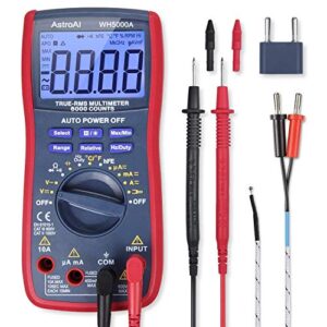 astroai digital multimeter, trms 6000 counts volt meter manual and auto ranging; measures voltage tester, current, resistance, continuity, frequency; tests diodes, transistors (renewed)