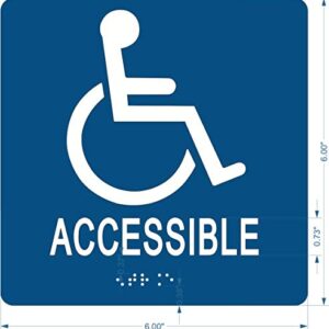 ADA Compliant Accessible Entrance Sign with Braille 6"x6"