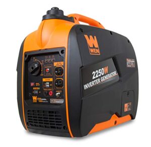 wen 56225i 2250-watt gas powered portable inverter generator with fuel shut-off, carb compliant , black