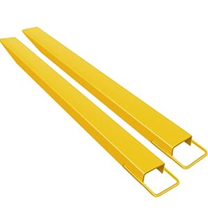 BestEquip Pallet Fork Extension 84 Inch Length 4.5 Inch Width, Heavy Duty Alloy Steel Fork Extensions for forklifts, 1 Pair Forklift Extension, Yellow