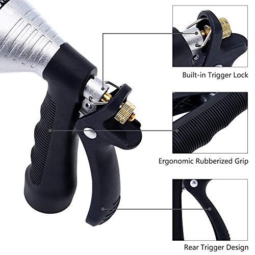 GREEN MOUNT Water Hose Nozzle Spray Nozzle, Metal Garden Hose Nozzle with Adjustable Spray Patterns, Perfect for Watering Plants, Washing Cars and Showering Pets