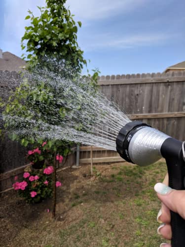 GREEN MOUNT Water Hose Nozzle Spray Nozzle, Metal Garden Hose Nozzle with Adjustable Spray Patterns, Perfect for Watering Plants, Washing Cars and Showering Pets