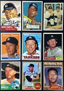 mickey mantle 9 card reprint lot - 1952-1953 - 1957-1958 - 1961-1962 - 1963-1967 - 1968 - mint - baseball card