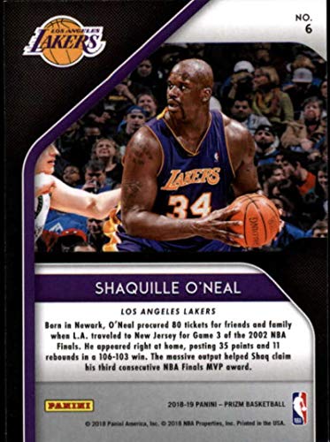 2018-19 Panini Prizm Hall Monitors #6 Shaquille O'Neal Los Angeles Lakers NBA Basketball Trading Card