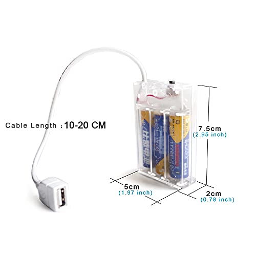 4.5V USB Female Socket 3 AA Clear Battery Case 3AA Box Holder Output 4.5 Volt On Off Switch (1)