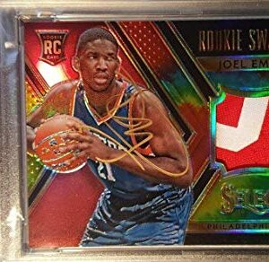 2014-15 Joel Embiid RC Panini Select Tie Dye Prizm Jersey #18/25 PSA NM 7 AUTO 8 - Basketball Slabbed Autographed Rookie Cards