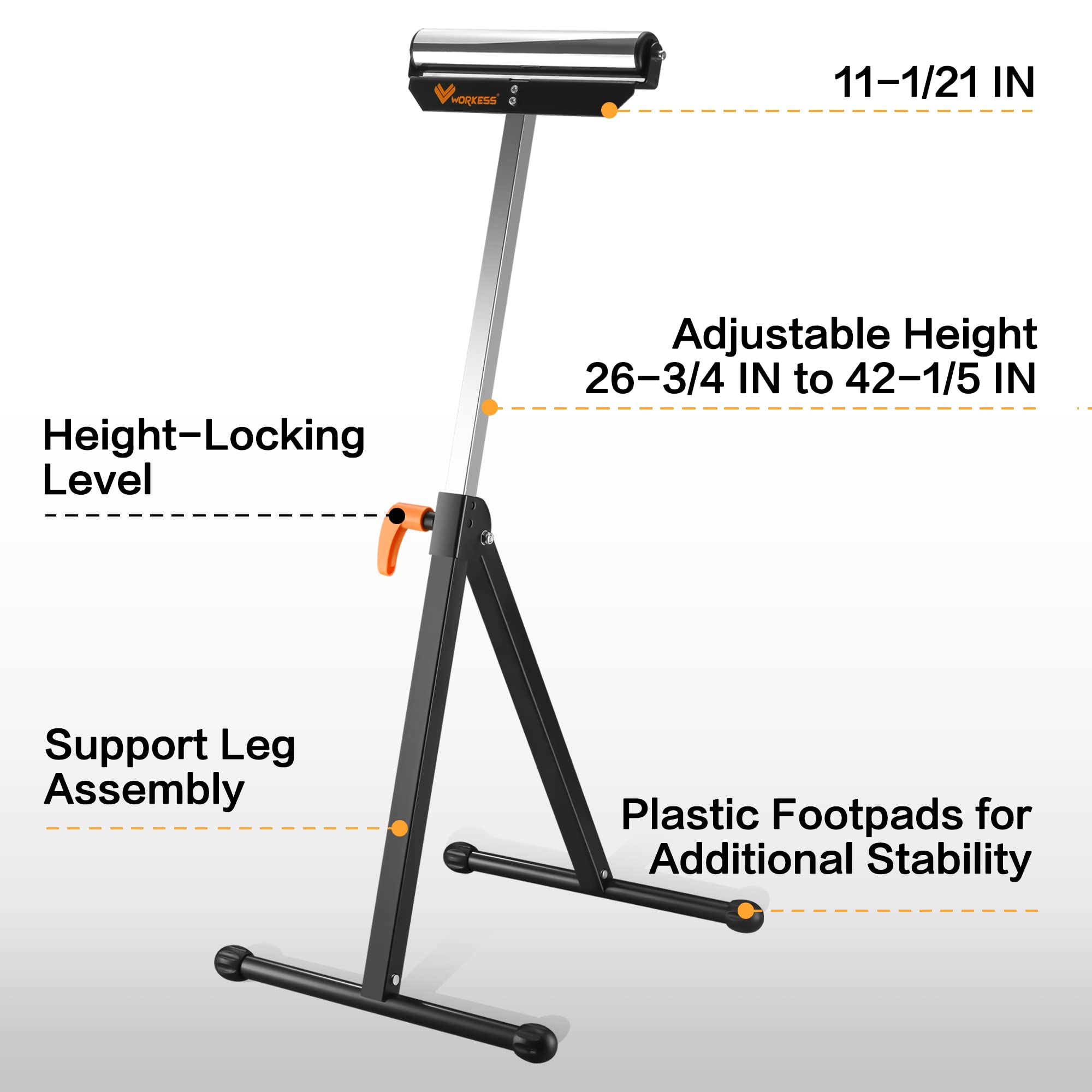 WORKESS Roller Support Stand 132 Lbs Load Capacity, Twin Pack WK-RS004T