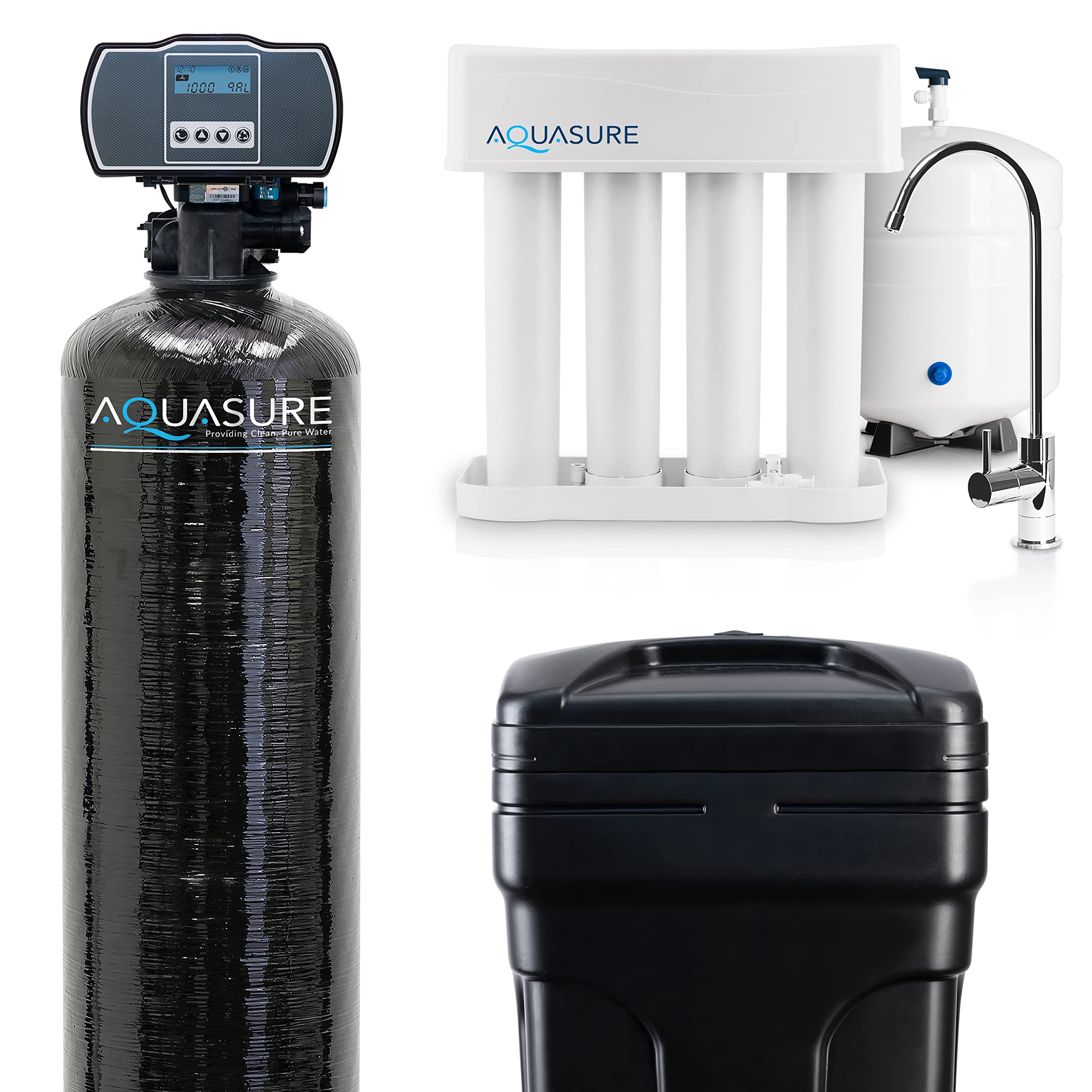 Aquasure Whole House Water Softener/Reverse Osmosis Drinking Water Filter Bundle (48,000 Grains)