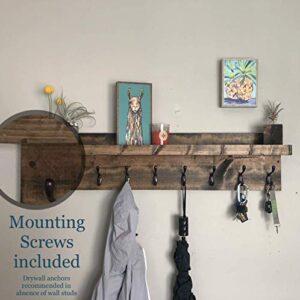 Coat Rack with Shelf (Choose your Length) Towel Rack Entryway Organizer Wall Mounted Hooks