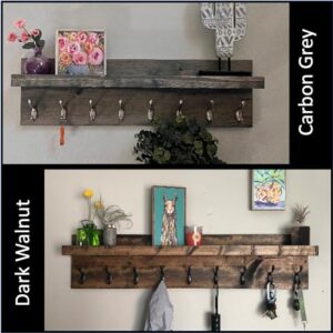 Coat Rack with Shelf (Choose your Length) Towel Rack Entryway Organizer Wall Mounted Hooks