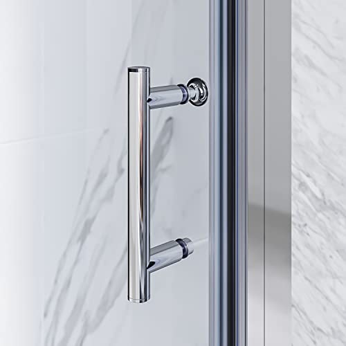 ELEGANT 32 in. W x 72 in. H Pivot Swing Shower Door, 1/4 in.Clear Glass Frameless Shower Door, Chrome Finish