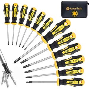 amartisan 12-piece magnetic torx screwdrivers set, magnetic torx driver star screwdrivers set t5 - t40 best choice