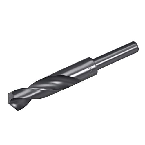 uxcell 20mm Reduced Shank Drill Bit HSS 6542 Black Oxide with 1/2 Inch Straight Shank