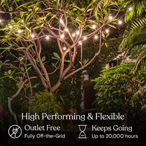 Brightech Ambience Pro Solar Powered LED Outdoor String Lights - 27 Ft Commercial Waterproof Patio Lights with Edison Bulbs - Durable String Lights for Outside, Backyard, Porch - 1W, Warm White