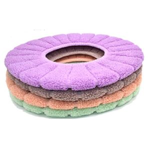 4 Pcs Soft Toilet Seat Cover Pad Thicker Washable Cloth Different Colors