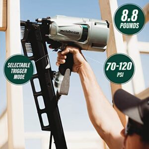 Metabo HPT Framing Nailer | Pneumatic | 2 to 3-1/4-Inch Nails | Tool-less Depth Adjustment | 21 Degree Magazine | Selective Actuation Switch | 5-Year Warranty | NR83A5