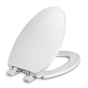 wssrogy toilet seat elongated with cover soft close, easy to install, plastic, white, suitable to elongated or oval toilets