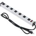 Global Industrial 19" 7 Outlet Aluminum Power Strip with 6-ft Cord ETL/cETL