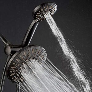 AquaDance Oil Rubbed Bronze 7" Premium High Pressure 3-Way Rainfall Combo with Extra Long 72 inch Hose – Enjoy Luxury 6-Setting Rain Showerhead and Matching Hand Held Shower Separately or Together