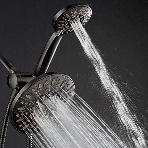 AquaDance Oil Rubbed Bronze 7" Premium High Pressure 3-Way Rainfall Combo with Extra Long 72 inch Hose – Enjoy Luxury 6-Setting Rain Showerhead and Matching Hand Held Shower Separately or Together