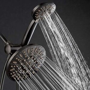 AquaDance Oil Rubbed Bronze 7" Premium High Pressure 3-Way Rainfall Combo with Extra Long 72 inch Hose – Enjoy Luxury 6-Setting Rain Showerhead and Matching Hand Held Shower Separately or Together