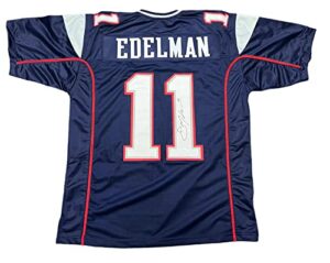 julian edelman new england patriots signed autograph custom blue jersey jsa certified